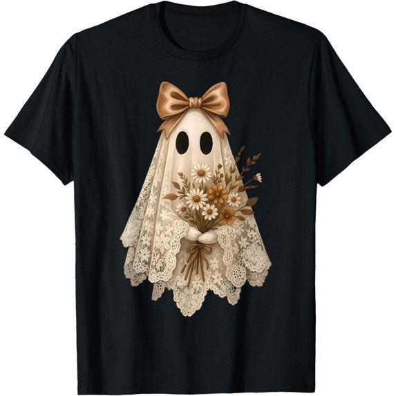 DOVU Coquette Ghost Hal.Low.Een Flower Ghost Sp00Ky Lace Ghost T-Shirt Unisex S-5XL Hot Trending ...