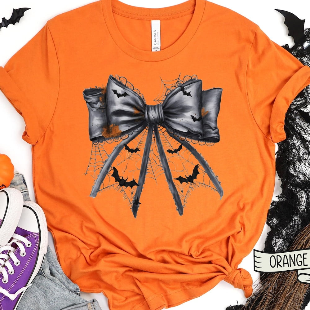 DOVU Coquette Hal.Low.Een Shirt, Coquette Black Bow Ghost Shirts, Cute Ghost Tee, Black Coquette ...