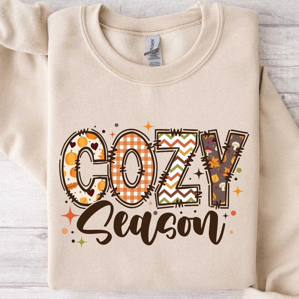 DOVU Cozy Season Fall Sweatshirt, 2025 Happy Thanks.Giving, Fall ...