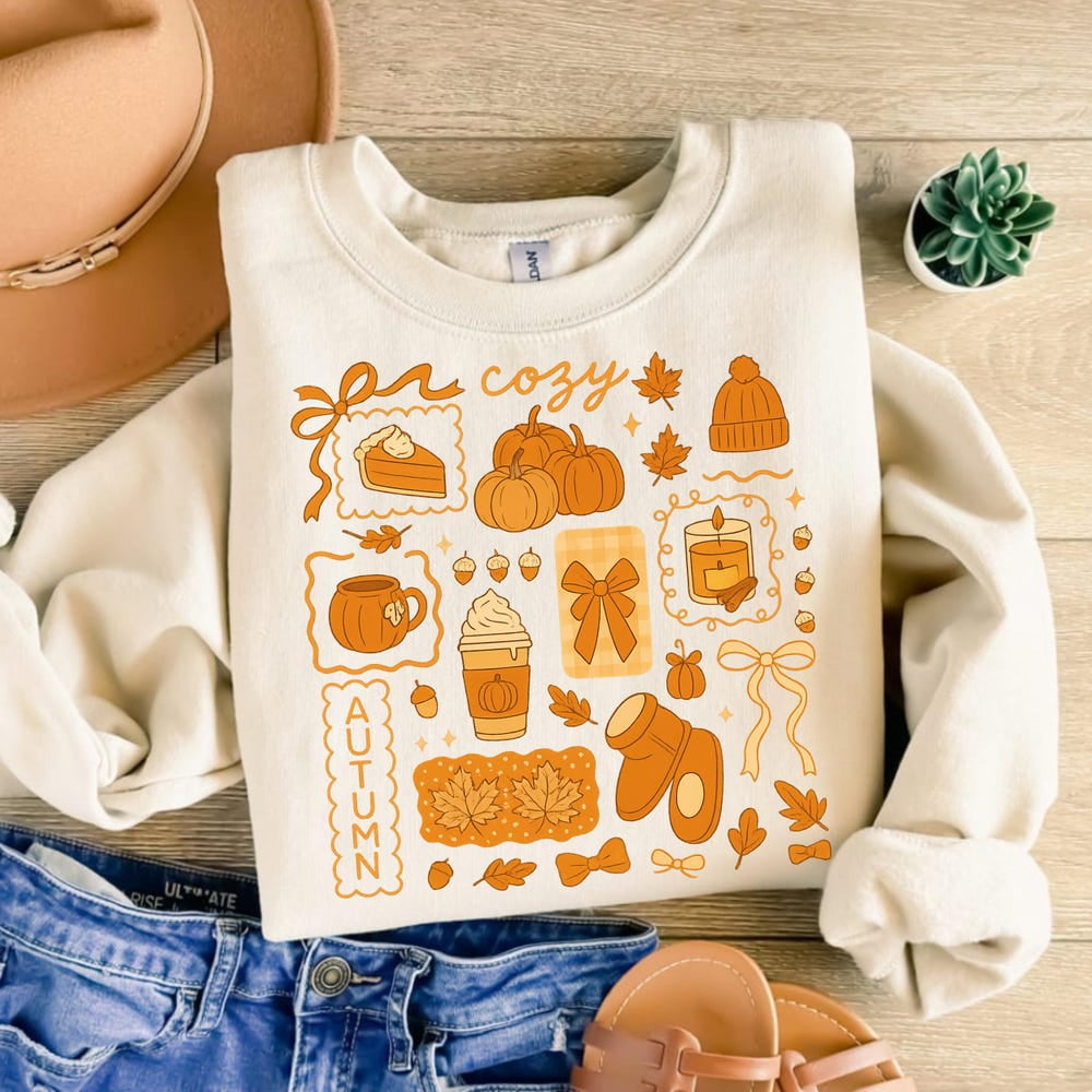 DOVU Cozy Season Sweatshirt, Girly Fall Sweatshirt, Lace Fall Cozy Bow ...