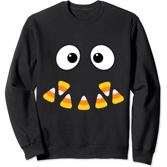DOVU Cute Candy Corn Face For Hal.Low.Een Sweatshirt Trendy Sweatshirt ...