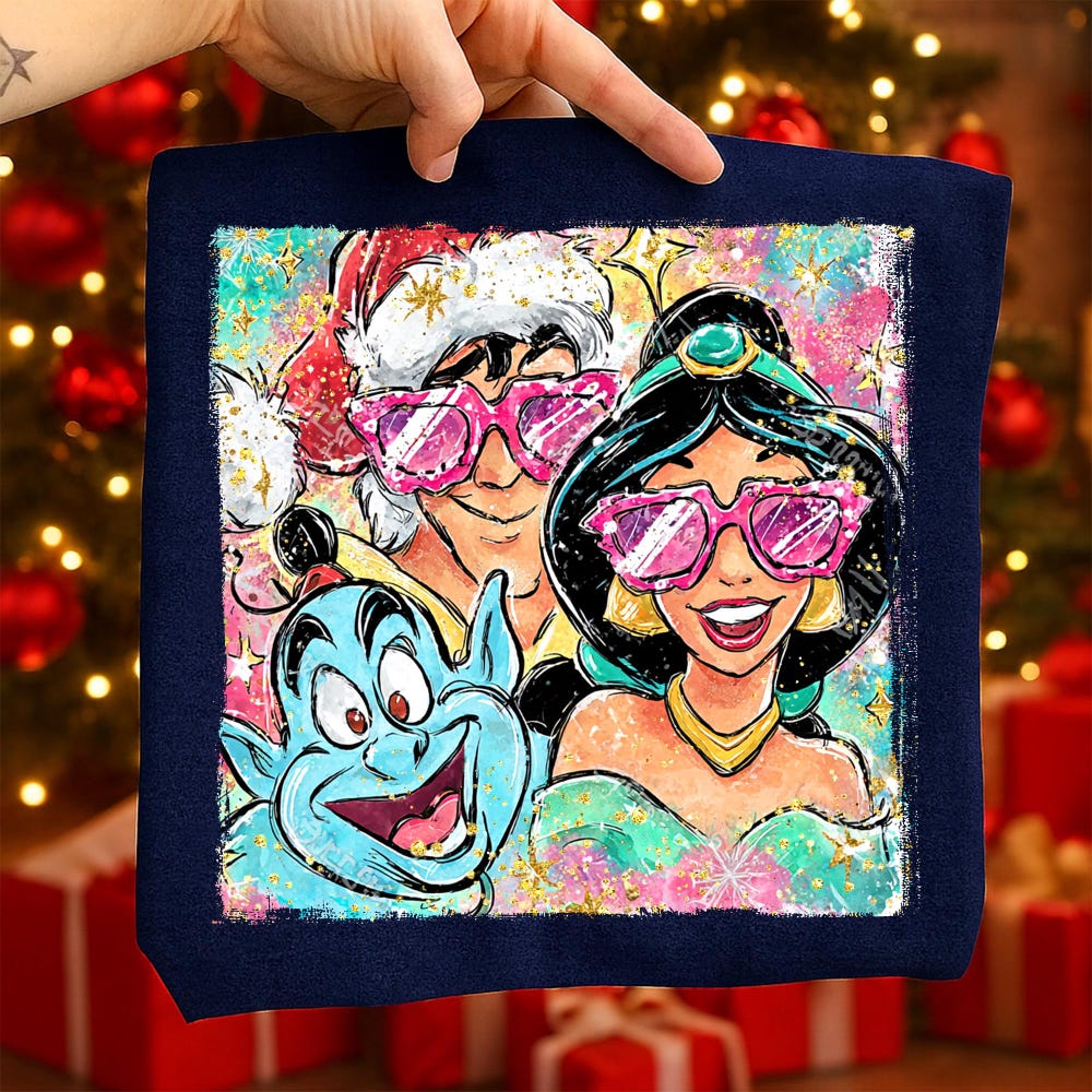 DOVU Cute Cartoon Holiday With San.Ta Glasses Shirt, Preppy Merry Chris ...