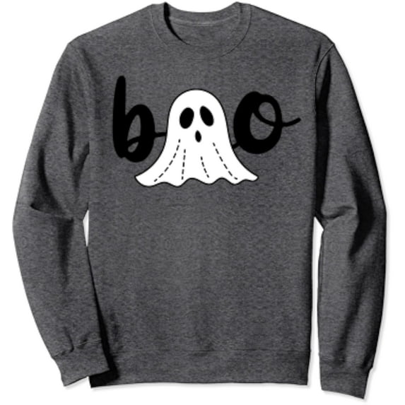 DOVU Cute Cursive Boo Spooky Ghost Hal.Low.Een Sweatshirt Trendy ...