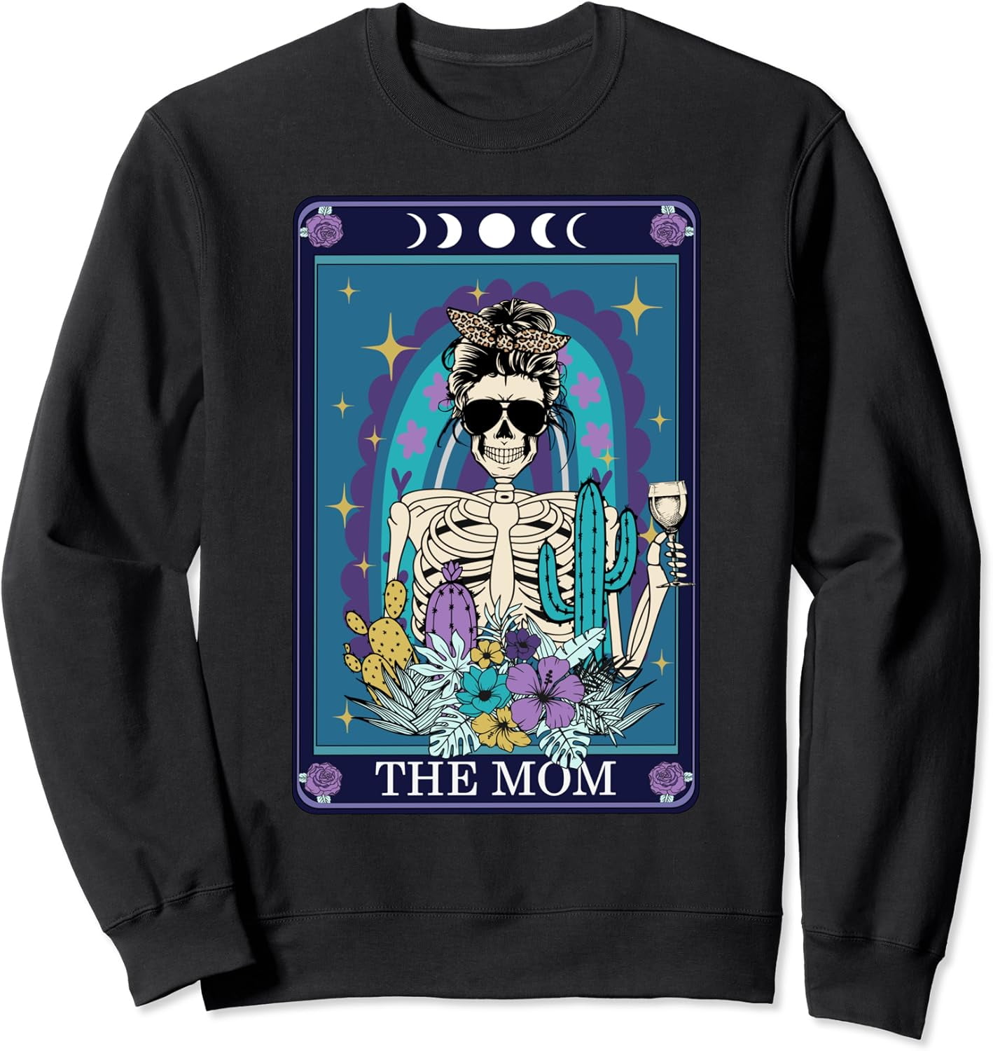 DOVU Cute Funny Mom Mommy Tarot Hal.Low.Een Witc.H Fall Mama Skull Sweatshirt Trendy Sweatshirt ...