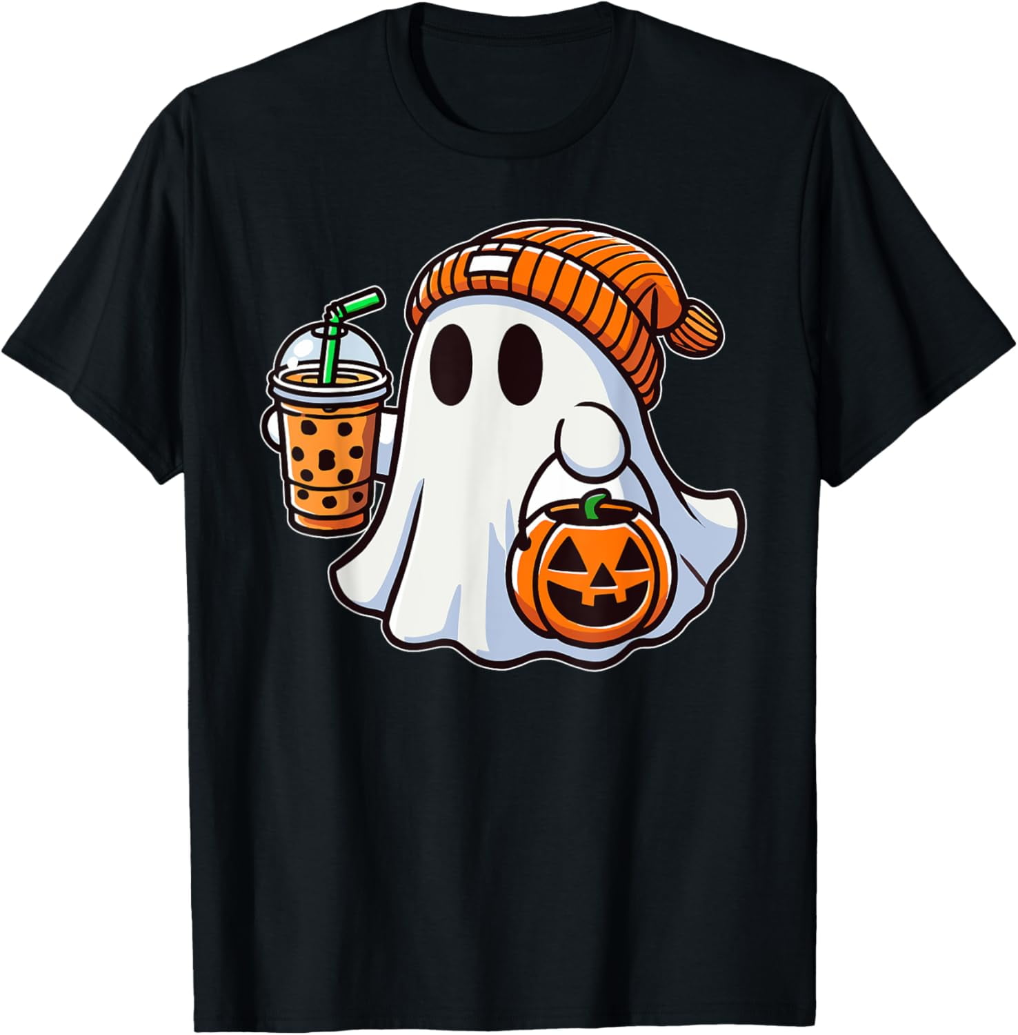 DOVU Cute Ghost Ice Coffee Latte Pumpkin Spice Hal.Low.Een T-Shirt Unisex S-5XL Hot Trending ...