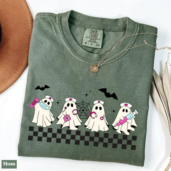 DOVU Cute Ghost Nurse Hallo.Ween Sweatshirt, Hallo.Ween Nurse ...