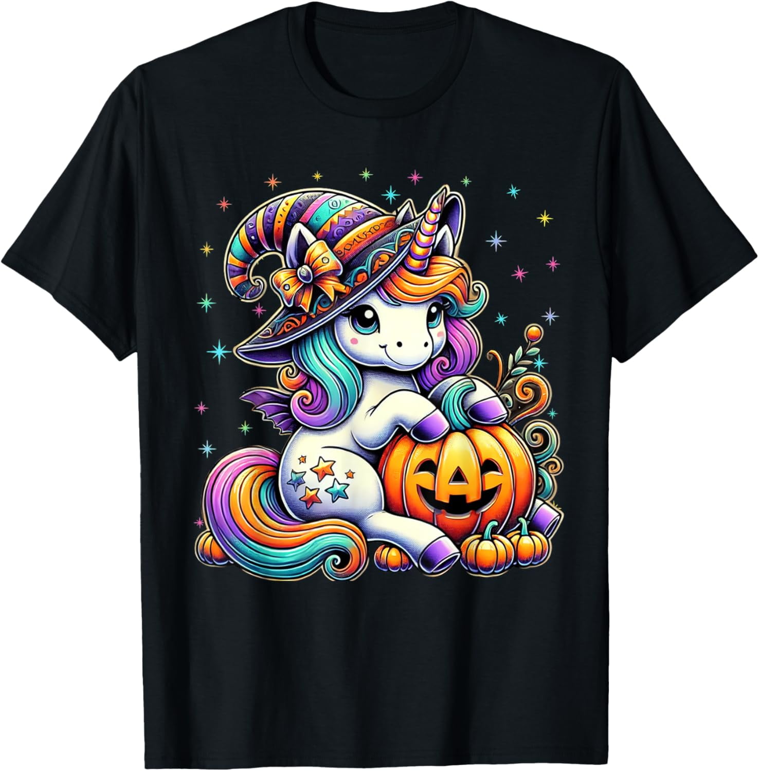 DOVU Cute Hal.Low.Een 2024 Women Witc.H Unicorn Hal.Low.Een T-Shirt ...