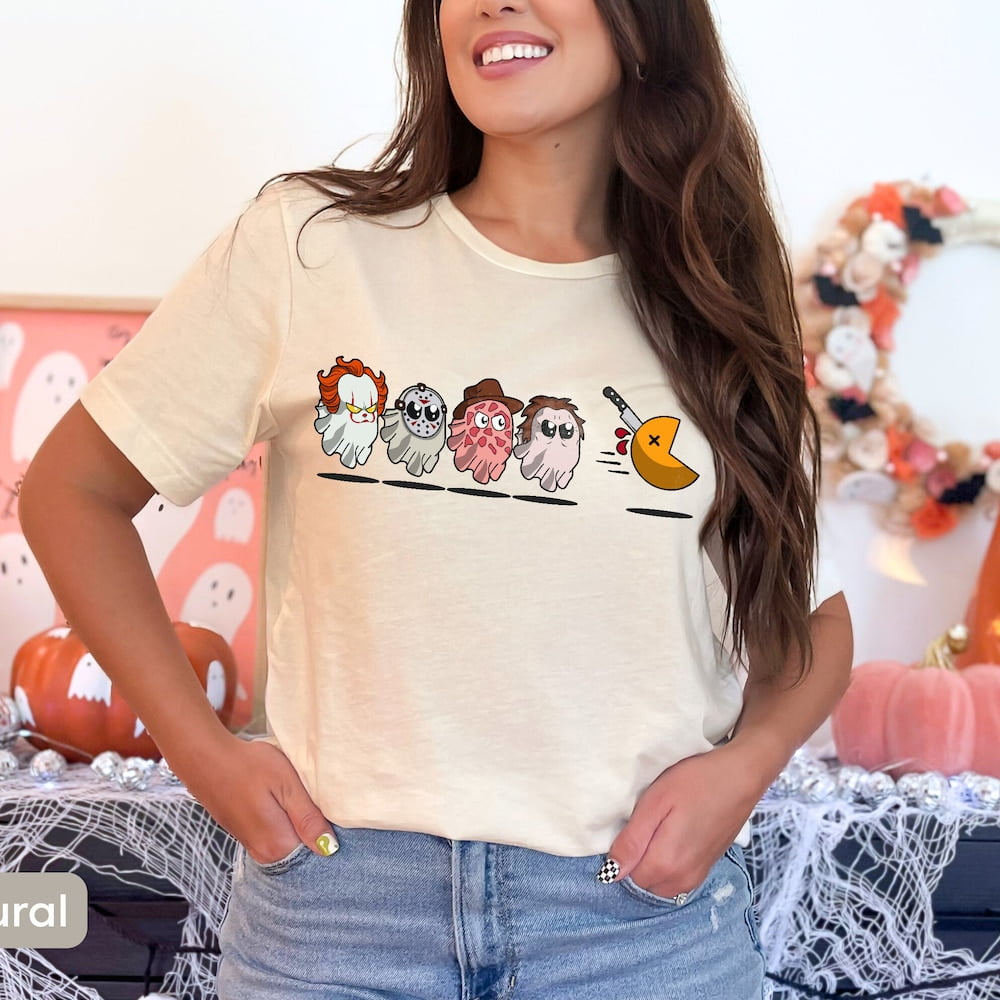 DOVU Cute Horror Ghost Shirt & T-Shirt, Hal.Low.Een Ghost Apparel, Funny Spooky Hal.Low.Een ...