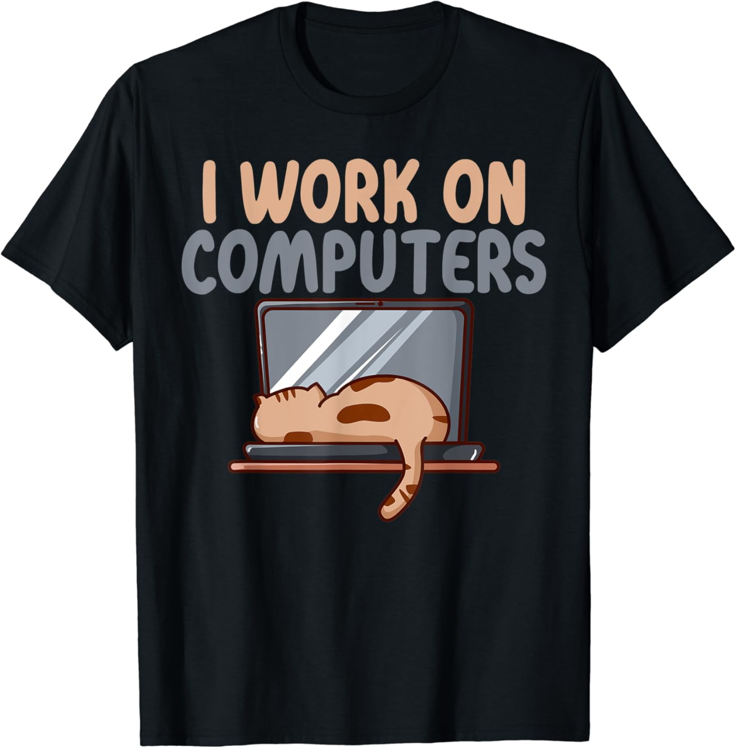 DOVU Cute Pet Lover Tee Cats And Computers Hal.Low.Een Kitty T-Shirt ...