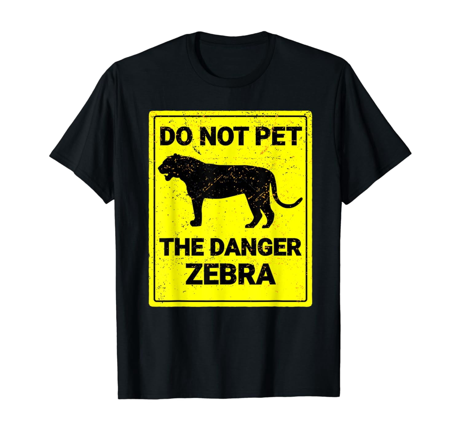 DOVU Do Not Pet The Danger Zebra Funny Tiger Sign Hal.Low.Een T-Shirt ...