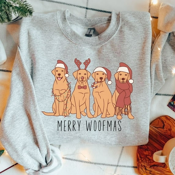 DOVU Dog Chris.Tmas Sweatshirt, Golden Retriever Sweatshirt, Dog Mom ...