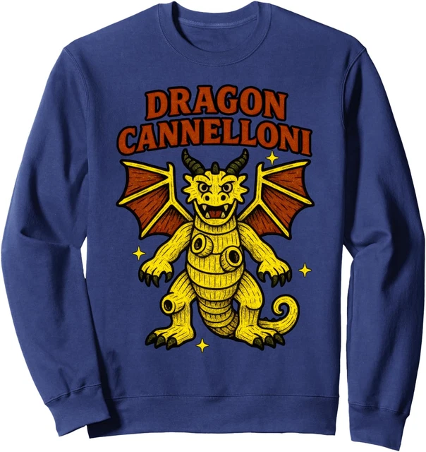 DOVU Dragon Cannelloni - Funny Brainrot Pasta Crewneck Sweatshirt ...