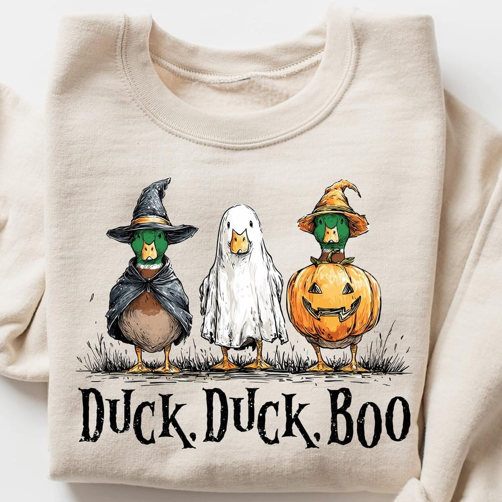 DOVU Duck Duck Boo Sweatshirt, Funny Goose Hal.Low.Een Tshirt, Spooky ...