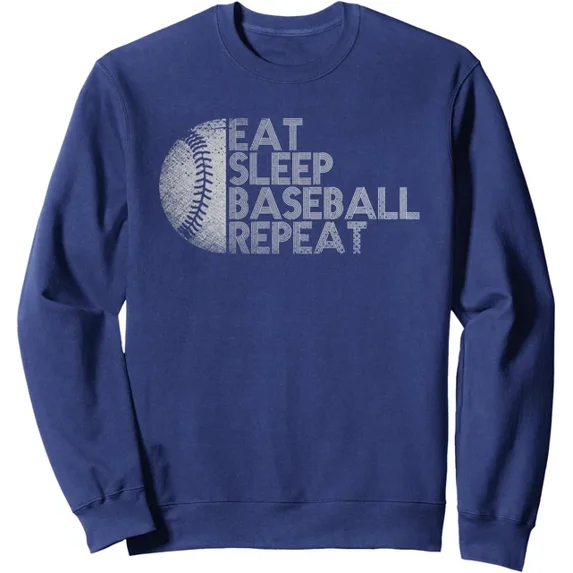 DOVU Eat Sleep Baseball Repeat Baseball Player Unisex Crewneck ...