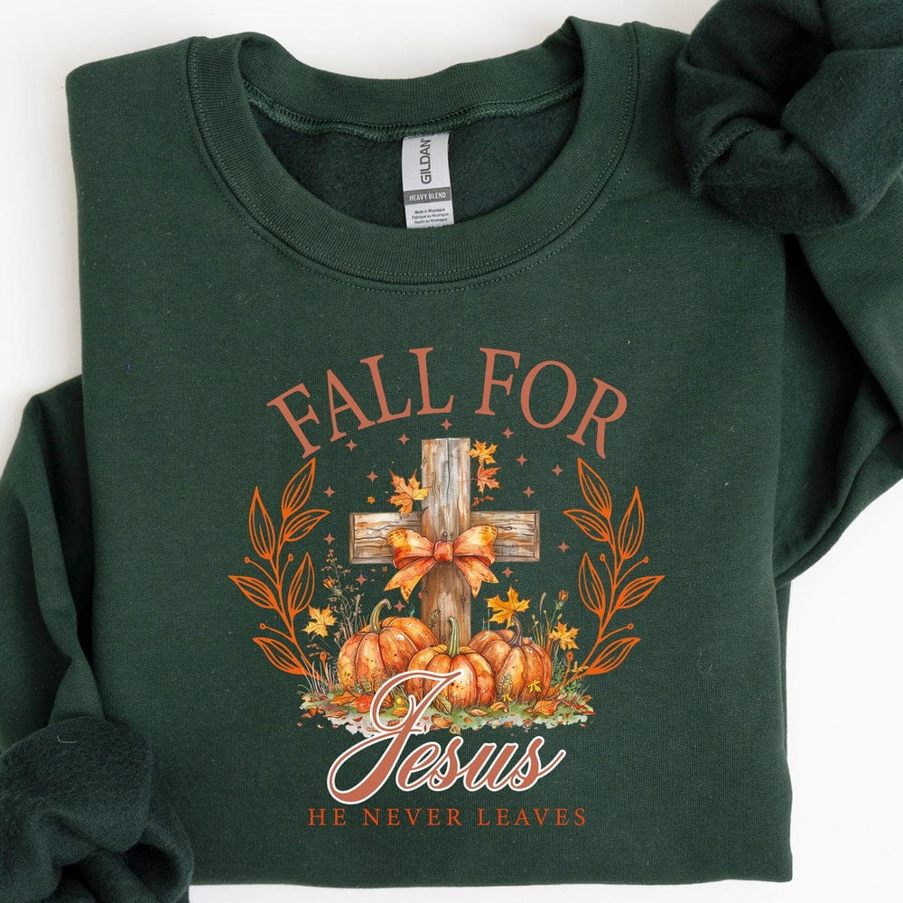 DOVU Fall For Jesus Sweatshirt, Pumpkin Sweater, Bible Verse Sweater ...