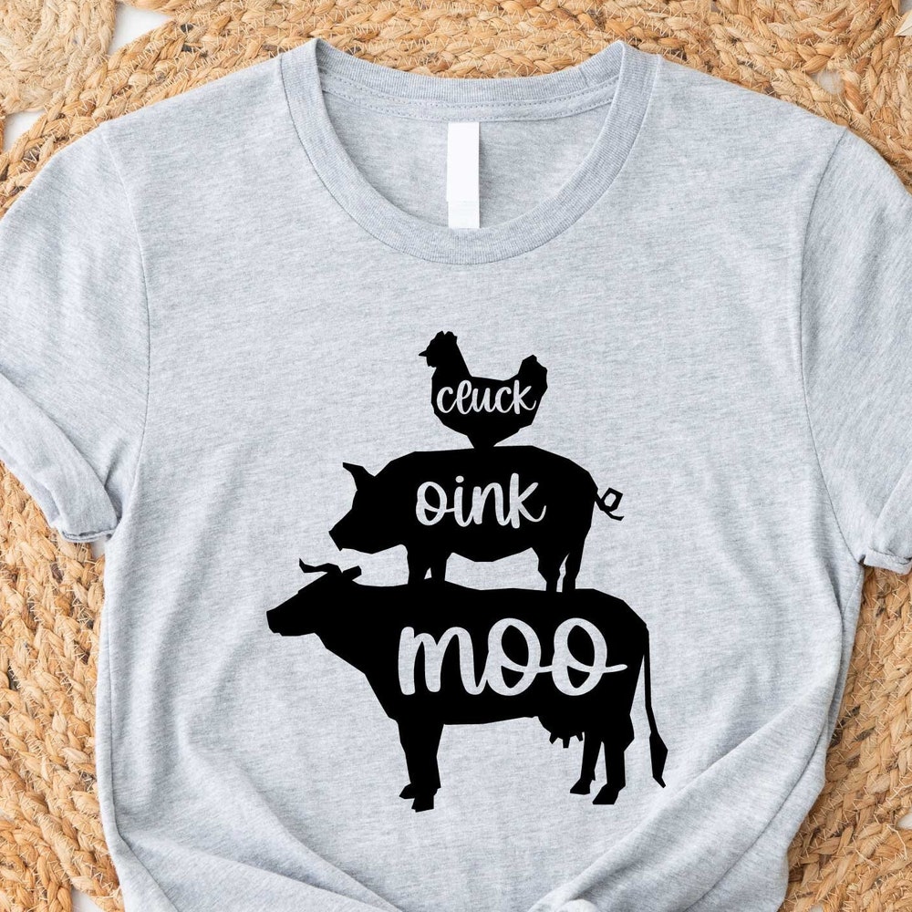 DOVU Farm Animal Shirt, Cluck Oink Moo Shirt, Farm Shirt, Chicken Shirt ...