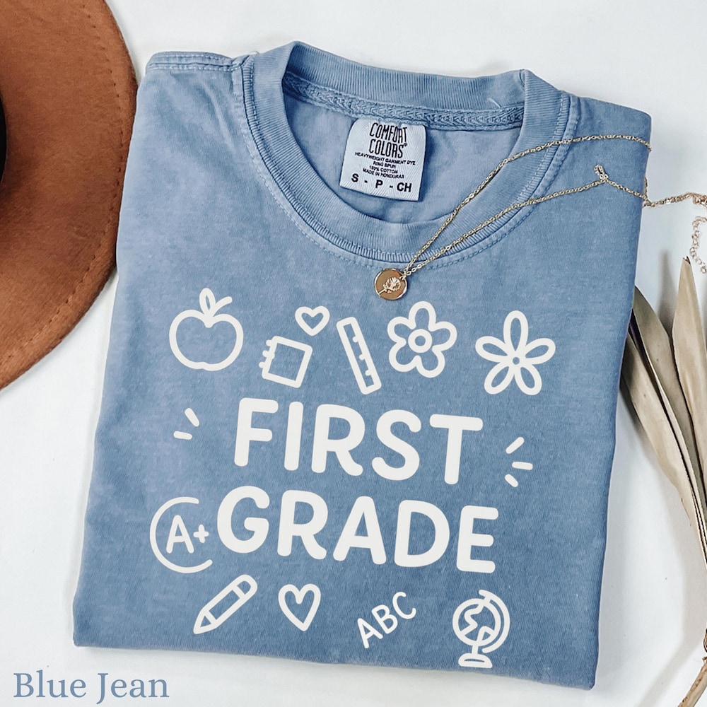 DOVU First Grade Teacher Shirt, Back To School 1St Grade Tee, Teacher ...