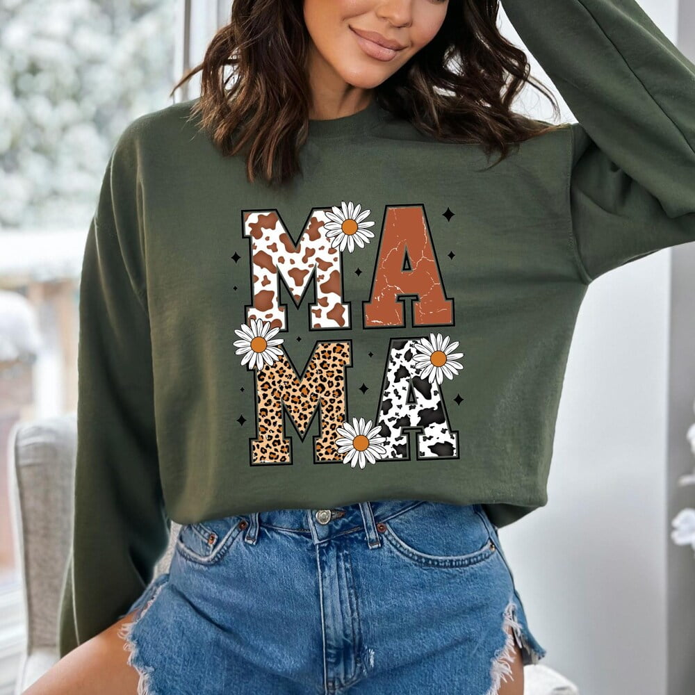DOVU Floral Western Mama Sweatshirt, Retro Mama Sweatshirt, Cute ...