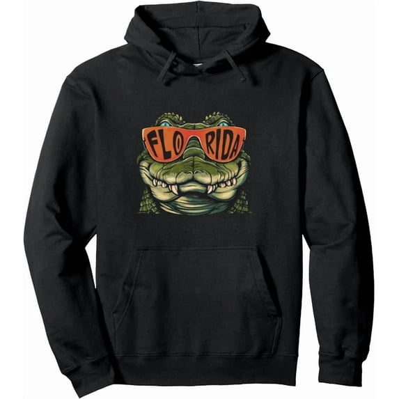 DOVU Florida Alligator Wearing Retro Style Sunglasses Unisex Hoodie ...