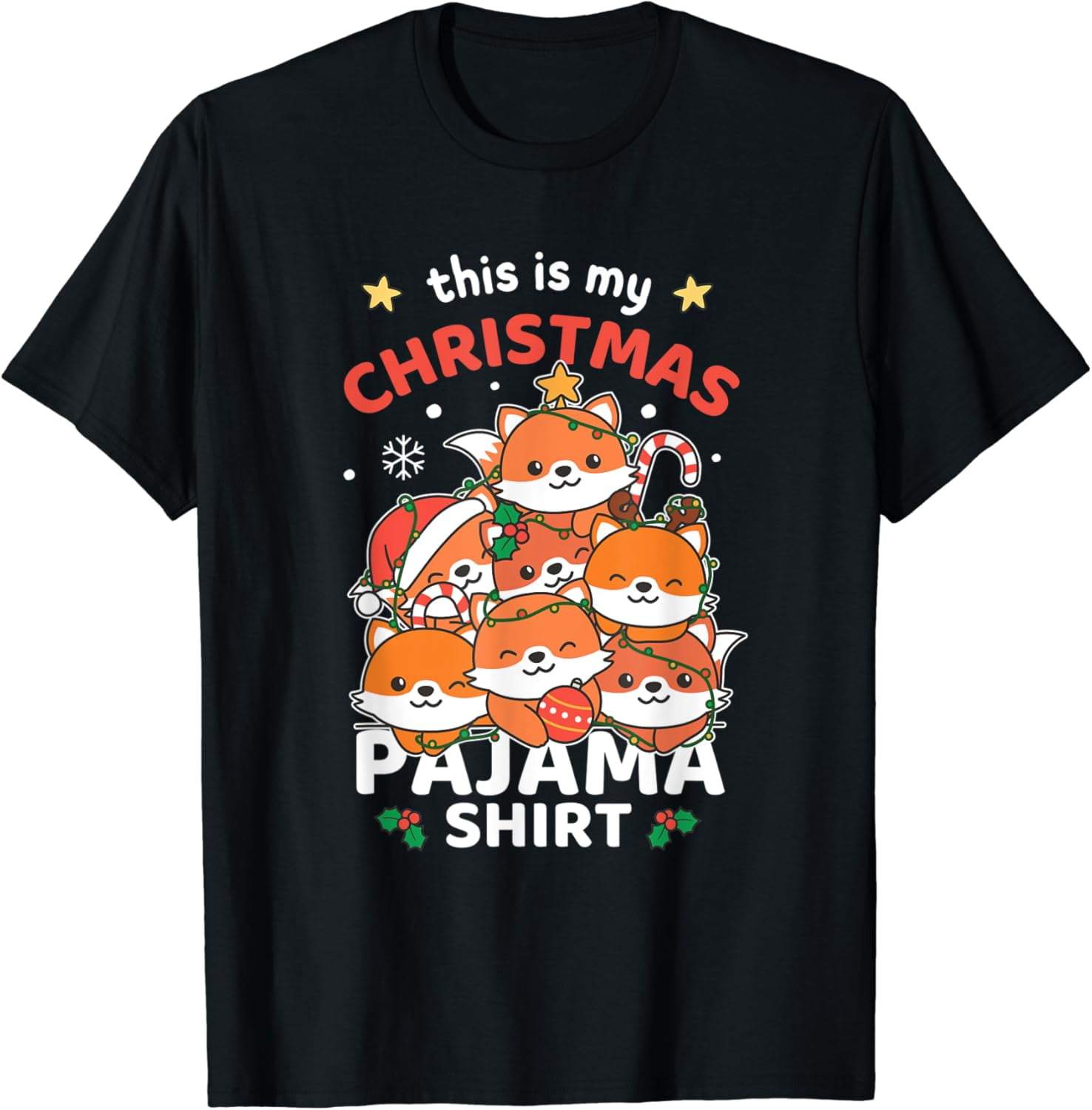 DOVU Fox Merry Chris.Tmas Fox Chris.Tmas Pajama T-Shirt Unisex S-5XL ...