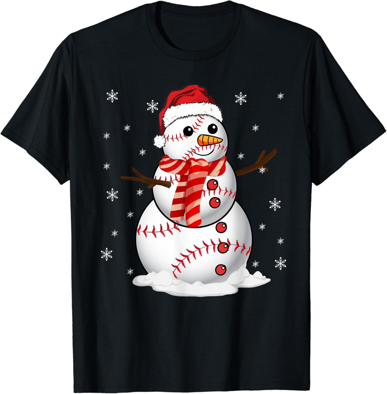 DOVU Funny Chillin' Snowman Baseball Ball San.Ta Hat Chris.Tmas T-Shirt ...