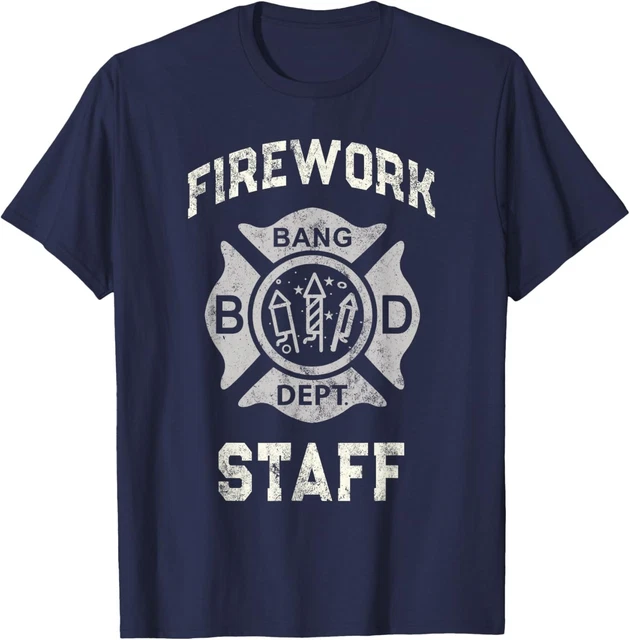 DOVU Funny Firework Staff Technician July 4Th Fireworks Safety T-Shirt ...