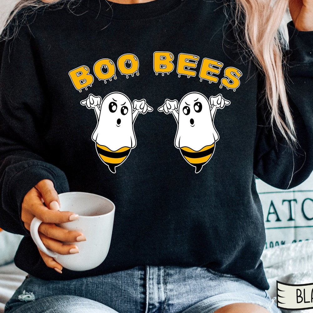 DOVU Funny Hal.Low.Een Sweatshirt, Boo Bees Sweater, Boo Bees ...