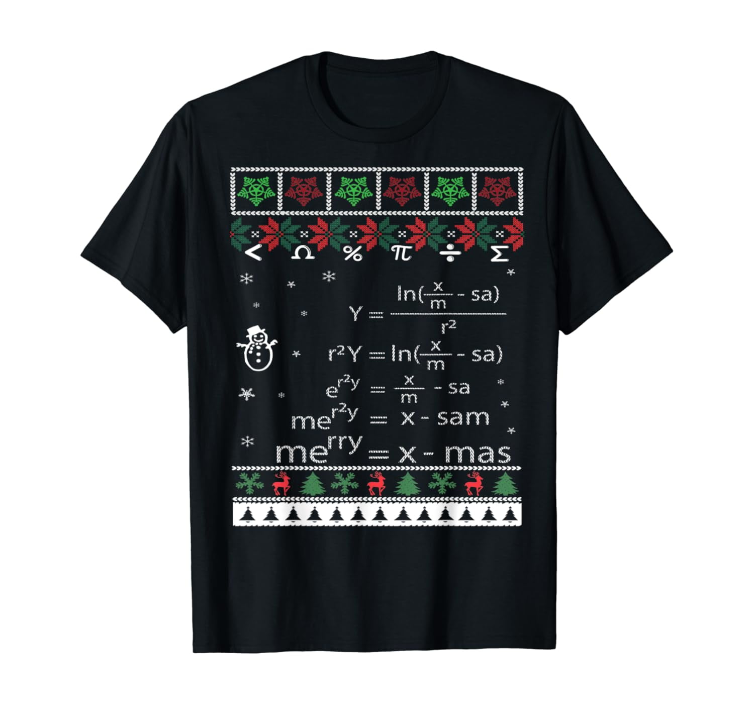 DOVU Funny Math Chris.Tmas Gift-Merry In Math Equation T-Shirt Unisex S ...