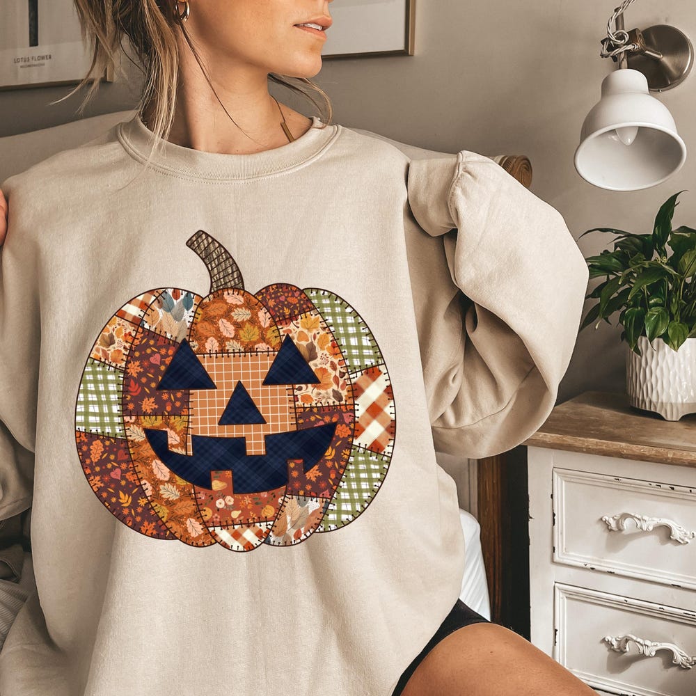 DOVU Funny Pumpkin Patch Hal.Low.Een Sweatshirt, Funny Hal.Low.Een ...