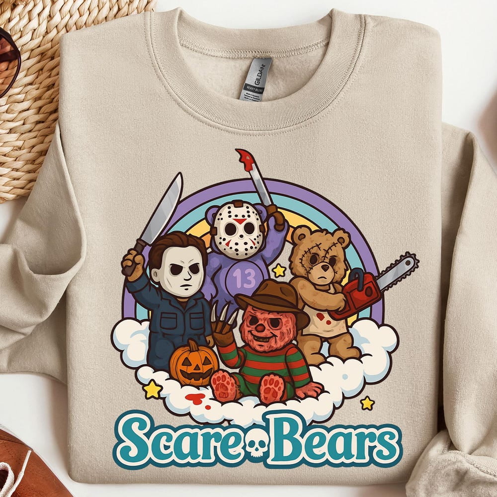 DOVU Funny Scary Bears Tee, Hal.Low.Een Horror Sweatshirt With ...