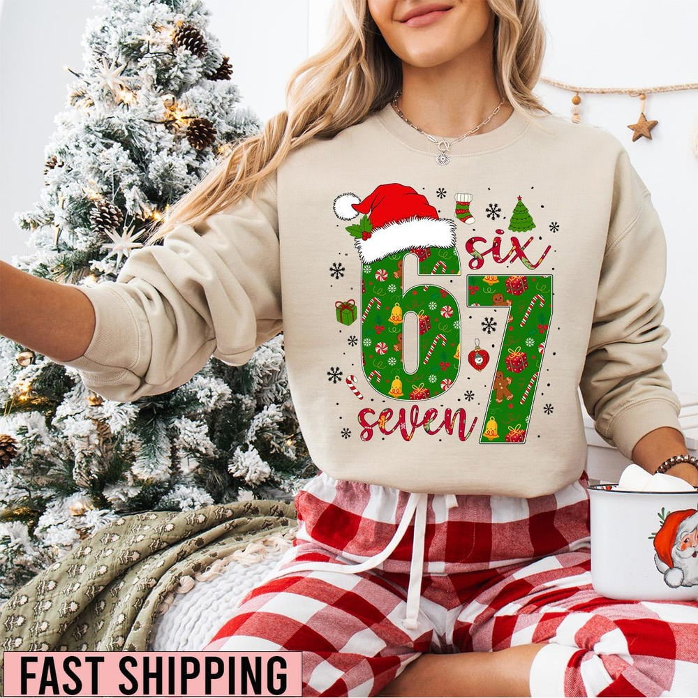 DOVU Funny Six Seven Chris.Tmas Sweatshirt, Six Seven Chris.Tmas ...