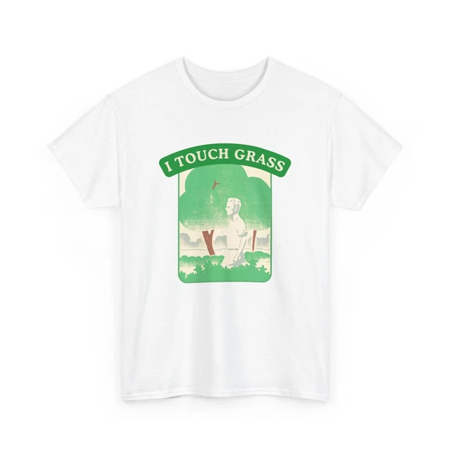DOVU Funny Touch Grass Shirt Hiker Gift Retro Outdoorsy Tee Hiking ...