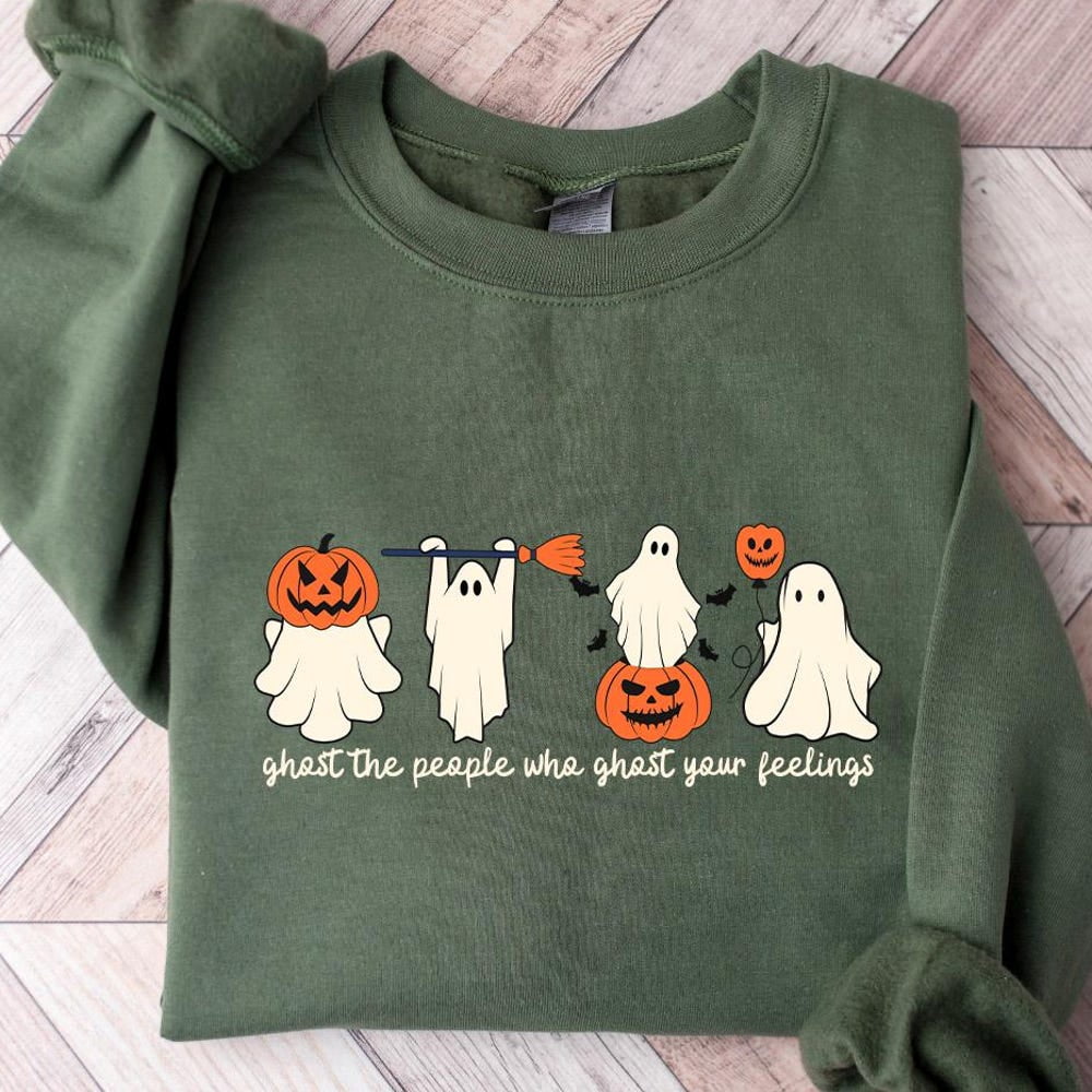 DOVU Ghost People Who Ghost Your Feelings Sweatshirt, Funny Hal.Low.Een ...