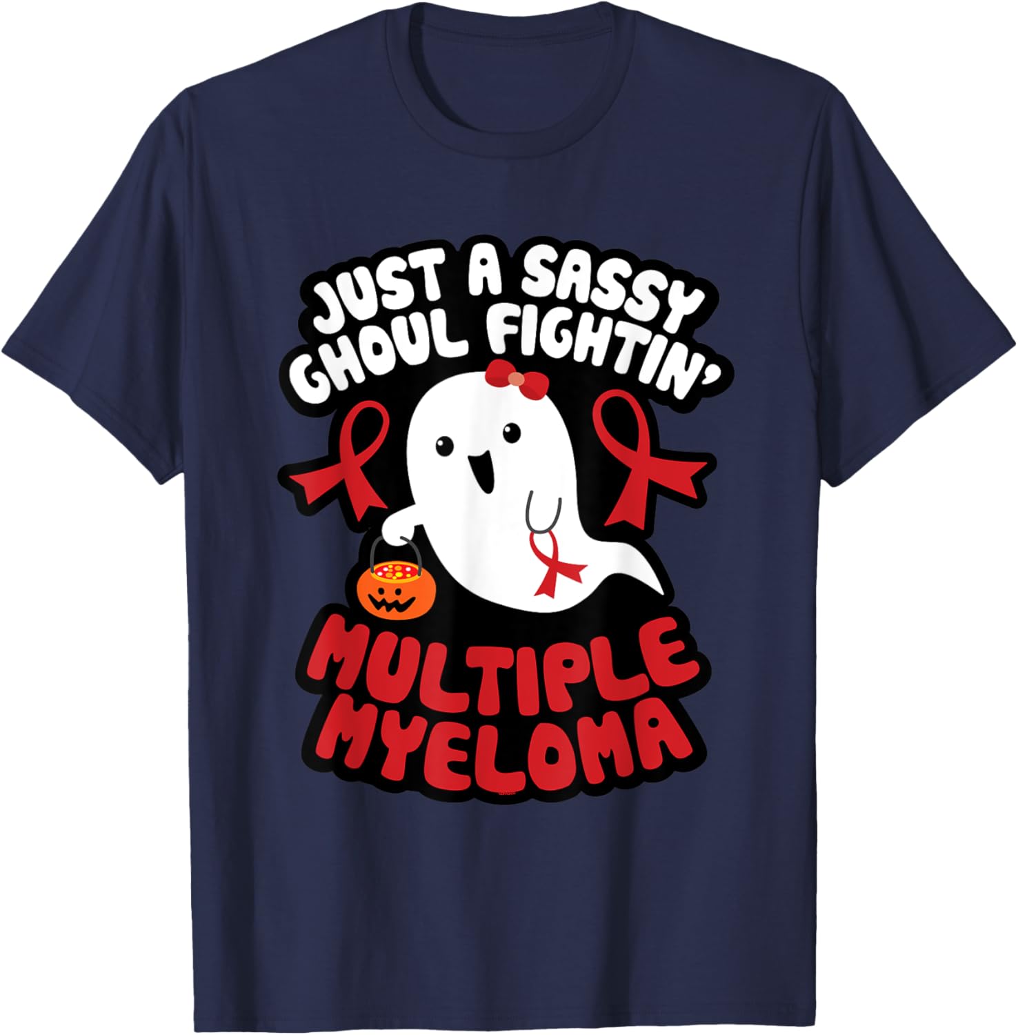 DOVU Ghoul Fighting Multiple Myeloma Hal.Low.Een Cute Ghost T-Shirt ...