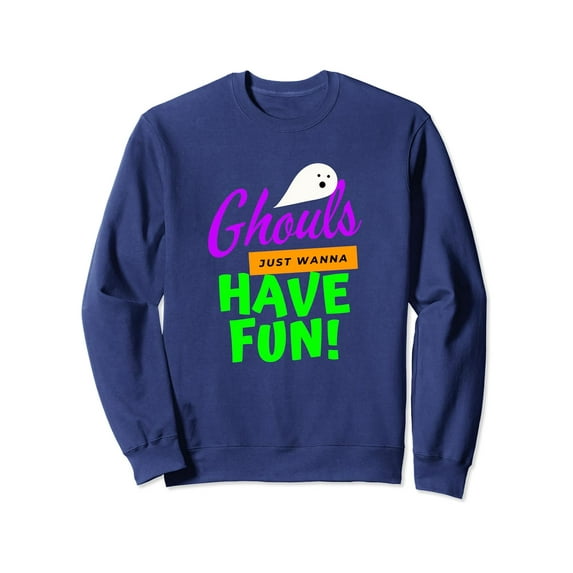 DOVU Ghouls Just Wanna Have Fun Hal.Low.Een| Funny Retro 80S Pun Sweatshirt Trendy Sweatshirt ...