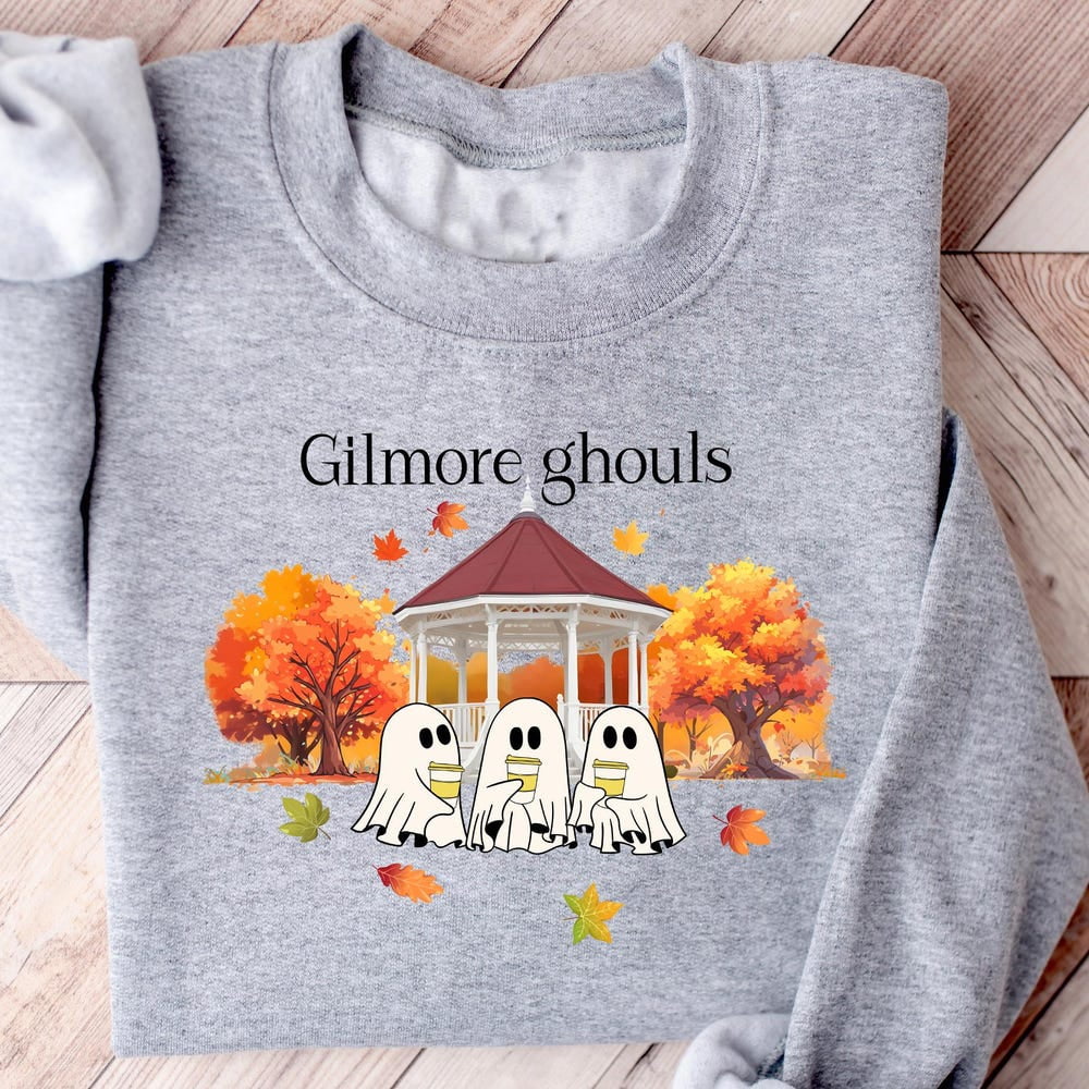 DOVU Gilmore Ghouls Sweatshirt, Stars Hallow Sweatshirt, Retro Ghost Sweatshirt, Fall Sweatshirt ...