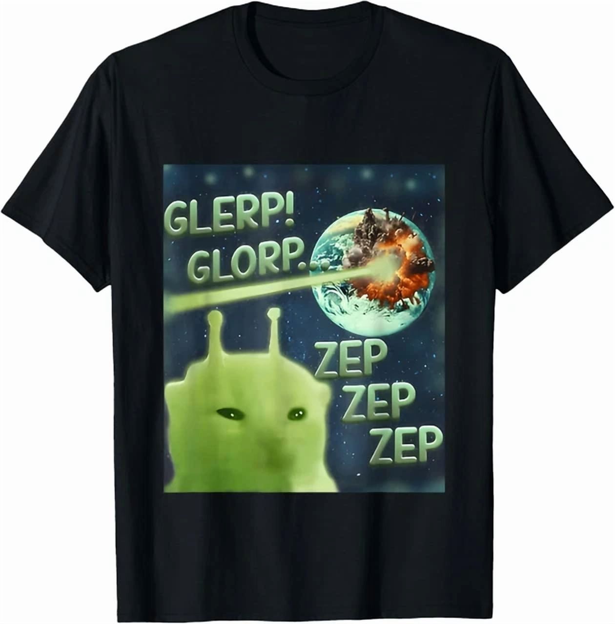 DOVU Glerp Glorp Funny Alien Cat , Brainrot T-Shirt Unisex S-5XL Hot ...
