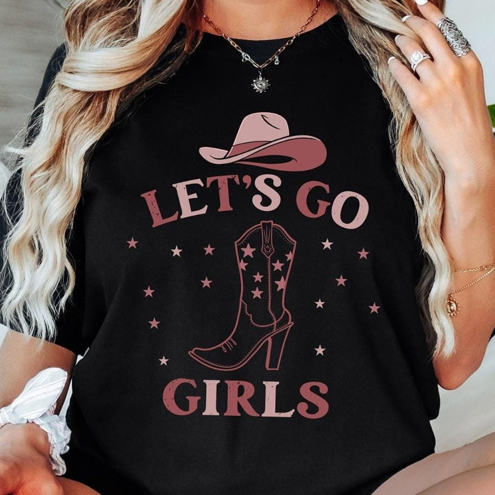 DOVU Let'S Go Girls Graphic Tee, Let'S Go T-Shirt, Retro Graphic Tee ...