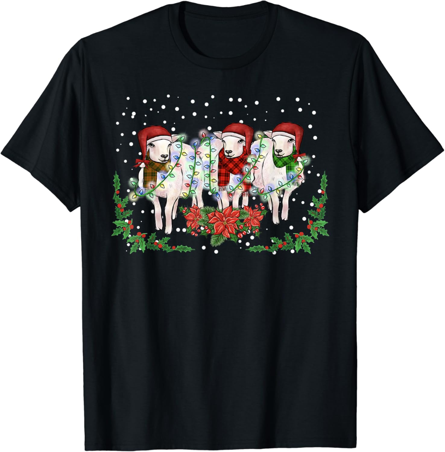 DOVU Goat Pajama San.Ta Farm Animal Farmer Goat Chris.Tmas T-Shirt ...
