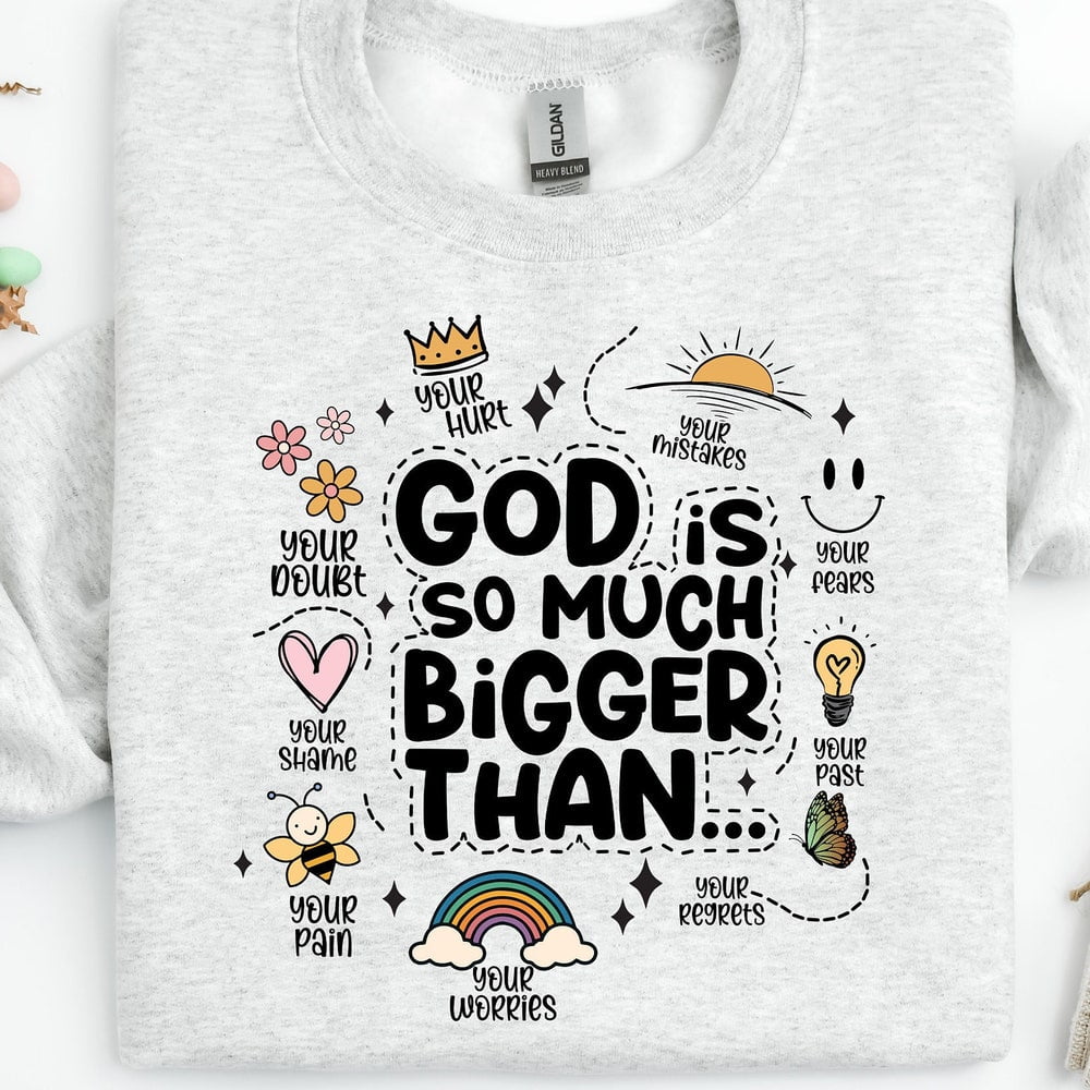 DOVU God Is So Much Bigger Than Sweater, God Lover Sweater, Christian ...
