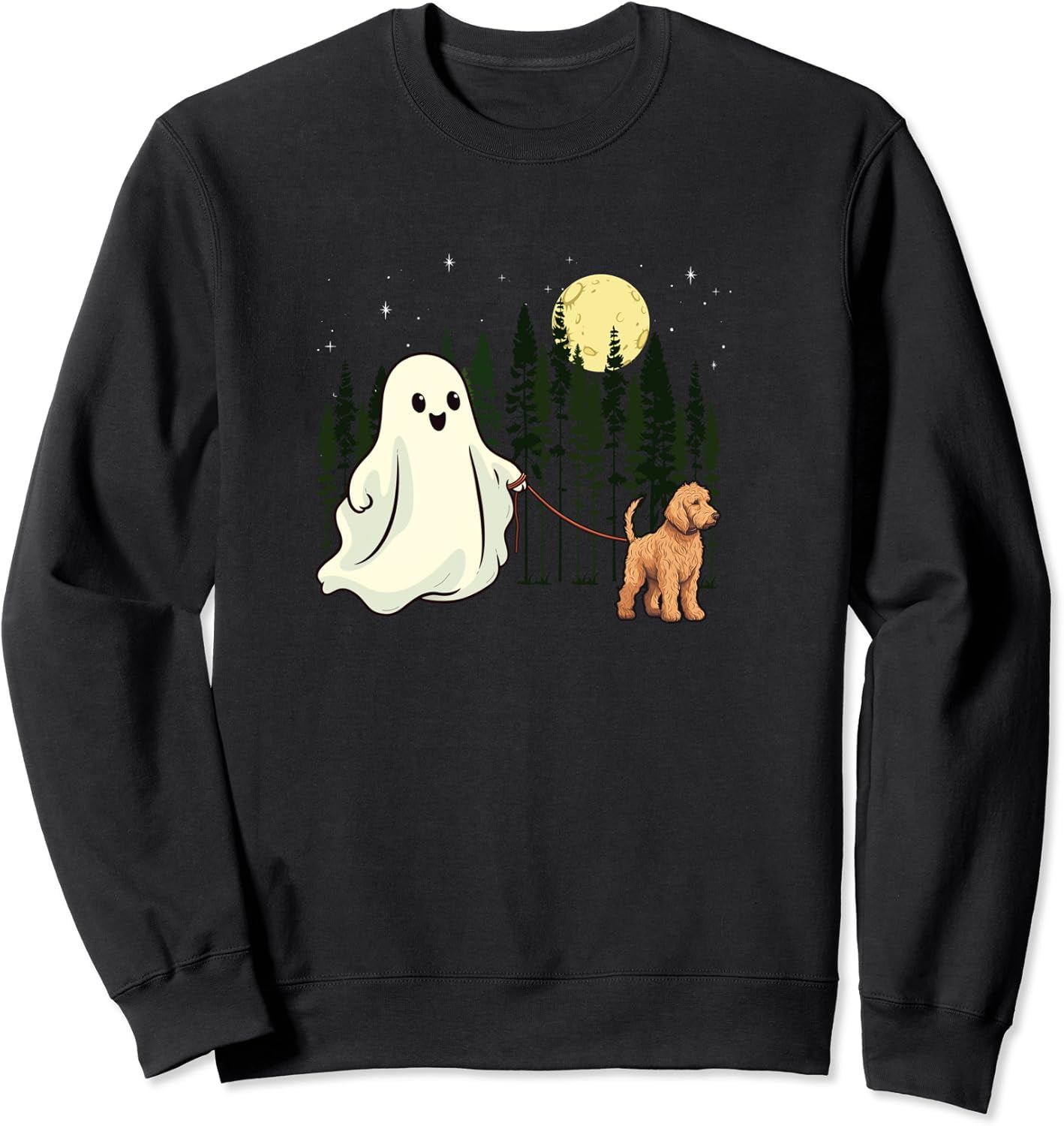 DOVU Goldendoodle Walking Ghost Hal.Low.Een Funny Sweatshirt Trendy ...