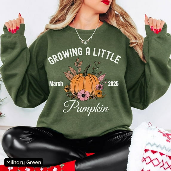 DOVU Growing A Little Pumpkin Sweatshirt, Thanks.Giving Pregnancy ...