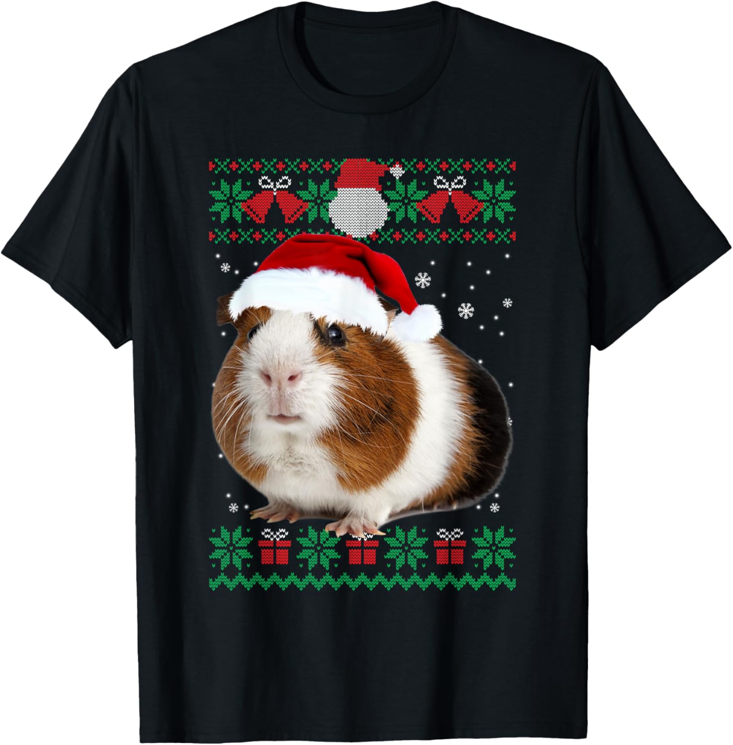 DOVU Guinea Pig Chris.Tmas Light San.Ta Hat Chris.Tmas T-Shirt Unisex S ...