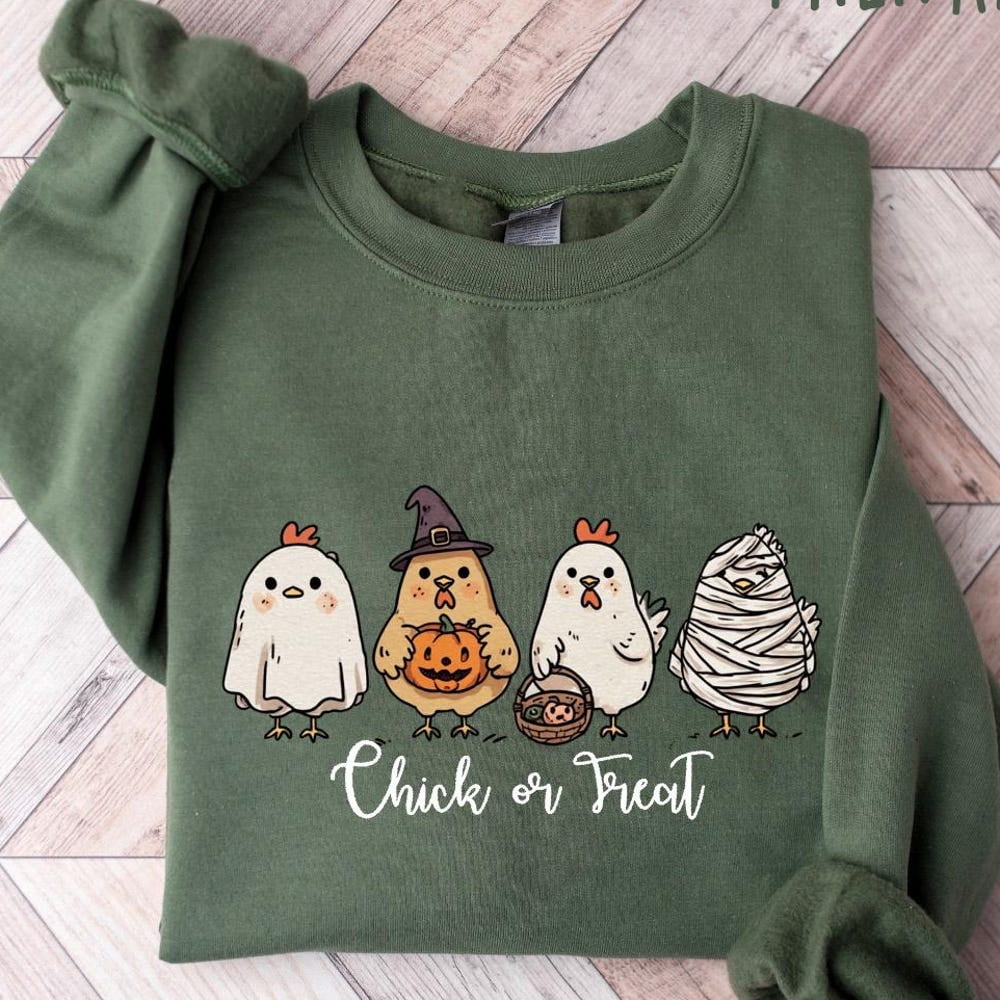 DOVU Hal.Low.Een Chick Or Treat Sweatshirt, Hal.Low.Een Chicken ...