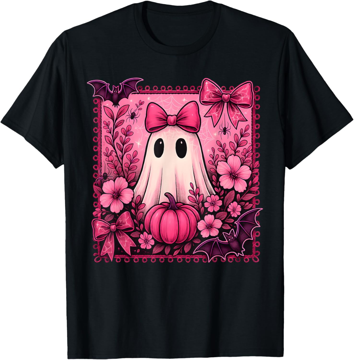 DOVU Hal.Low.Een Coquette Bow Cute Ghost Floral Girl Women T-Shirt Unisex S-5XL Hot Trending ...