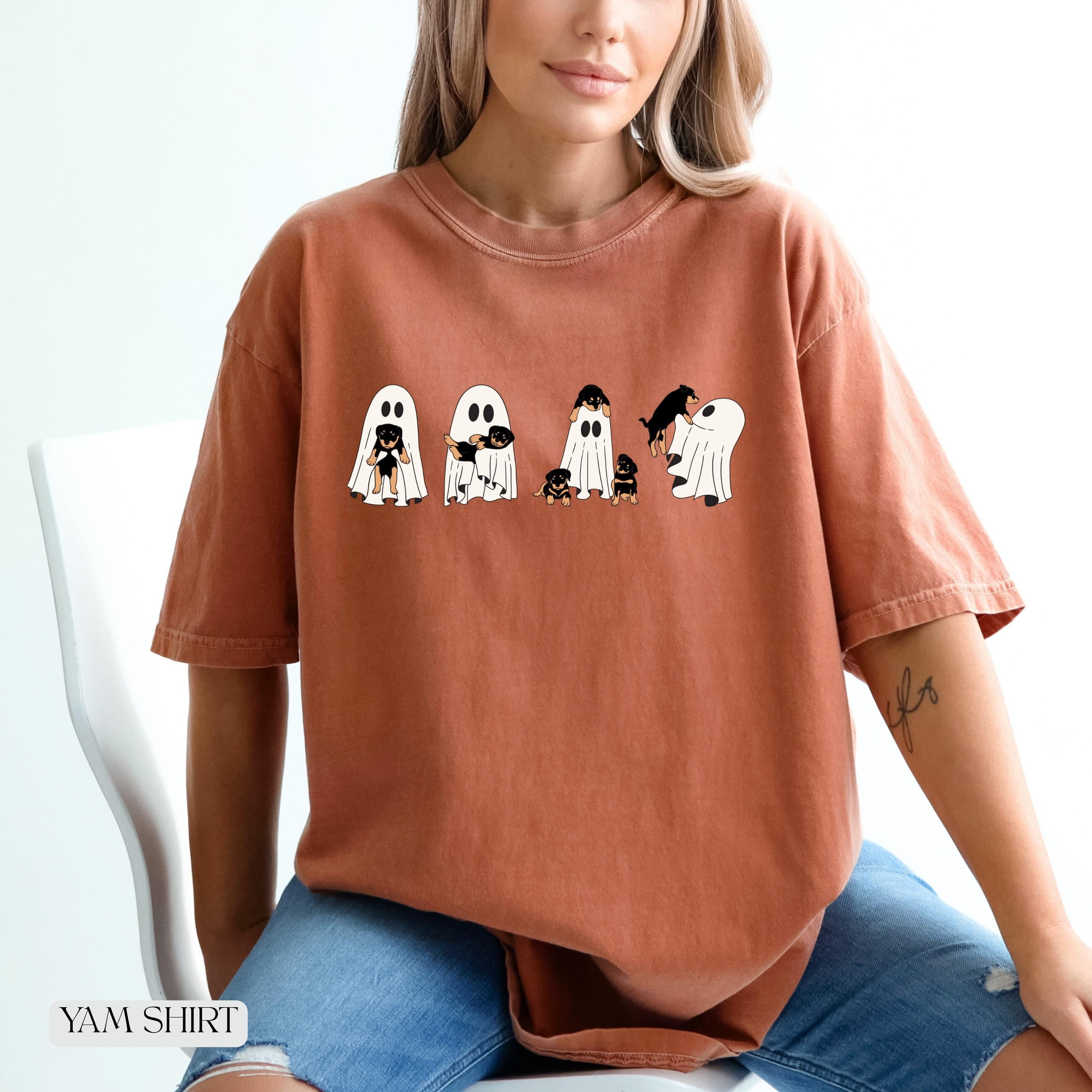 DOVU Hal.Low.Een Ghost Dog Family Shirt, Rottweiler Pet Matching Tee, Funny Fall Shirt For Dog ...