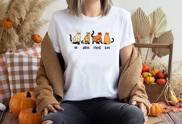 DOVU Hal.Low.Een Horror Scary Spooky It Popular Friends T-Shirt, 4 Ghost Cat Unisex S-5XL Hot ...