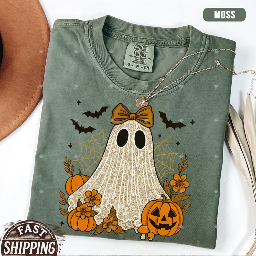 DOVU Hal.Low.Een Lace Ghost Sweatshirt Ghost Bow Sweatshirt, Coquette Hal.Low.Een Sweatshirt ...