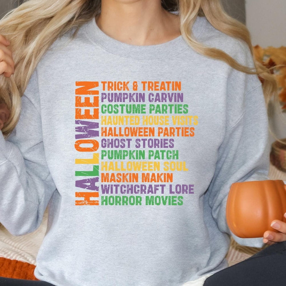 DOVU Hal.Low.Een Sweet Haunt Night Sweatshirt, Retro Hal.Low.Een ...