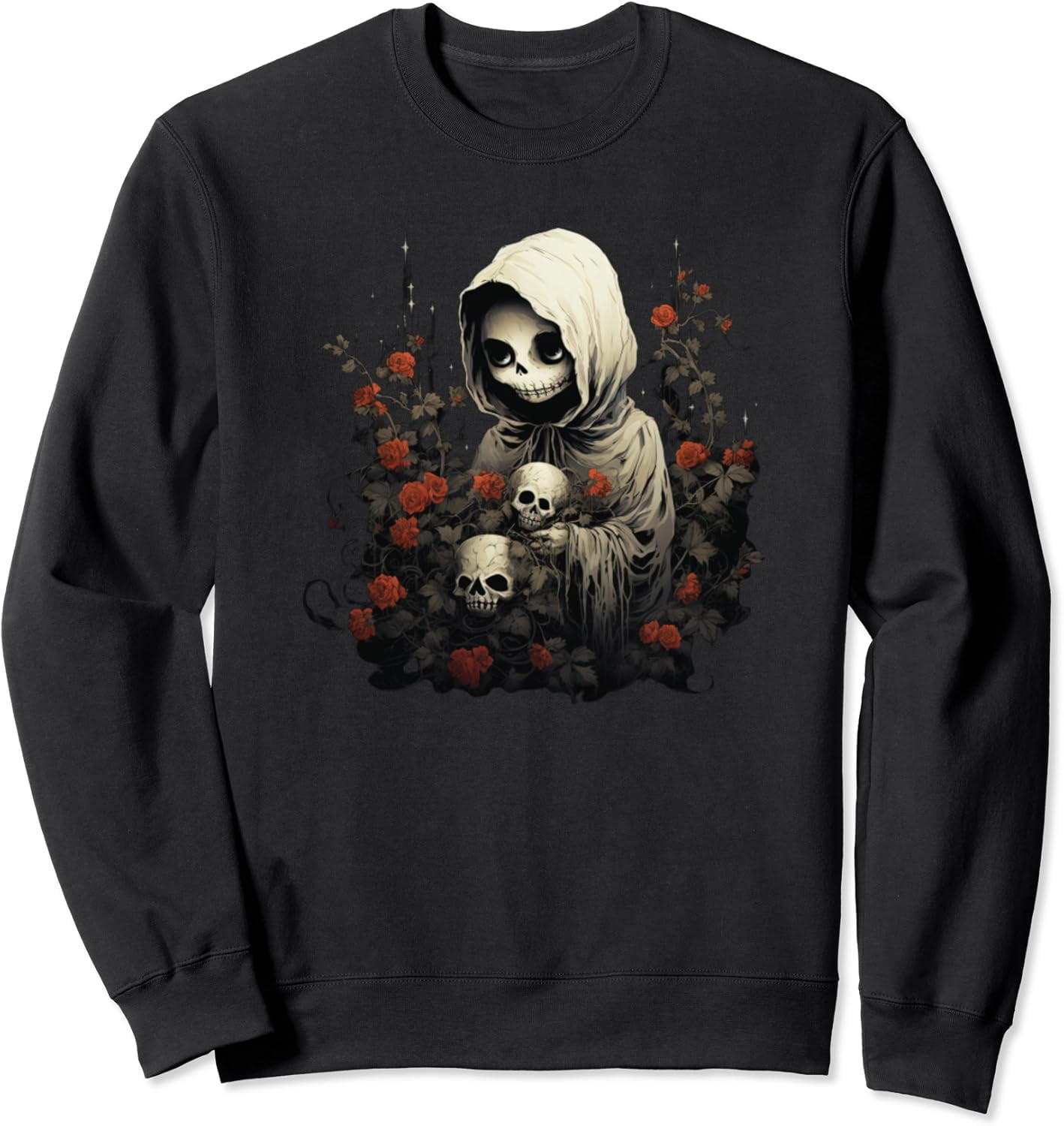 DOVU Hal.Low.Een Vintage Floral Ghost Pumpkin Funny Graphic Sweatshirt Trendy Sweatshirt ...